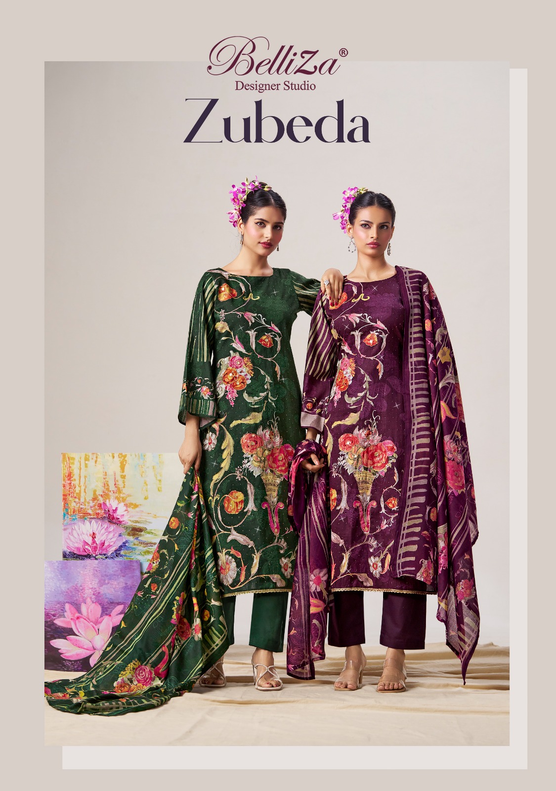 ZUBEDA BY BELLIZA DESIGNER - PURE COTTON PRINTED SUITS CATALOG - Surat ...